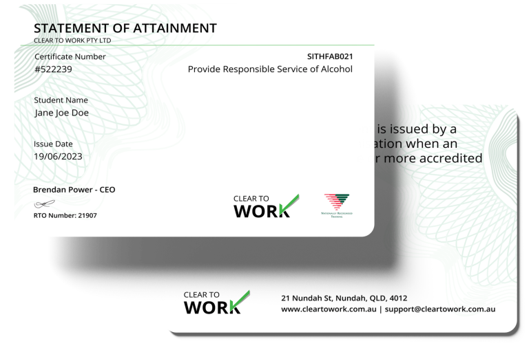 SOA Card - Clear To Work